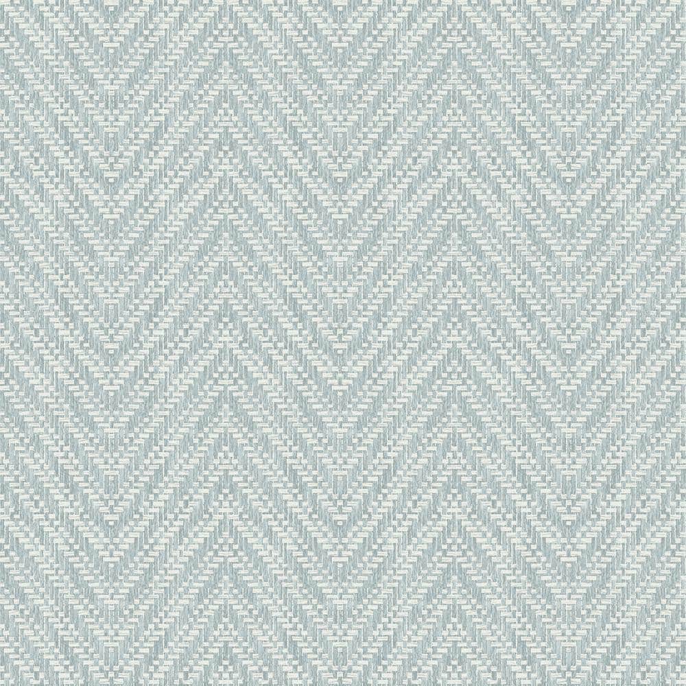 A-Street Prints Glynn Chevron Blue Textured Paper Wallpaper Sample 4074 ...