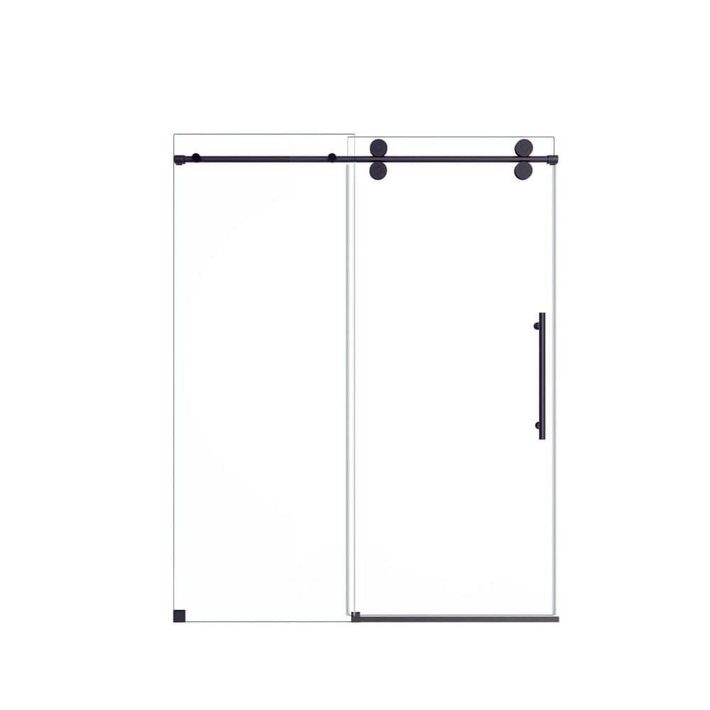 TCYO 60 in. W x 72 in. H Single Sliding Frameless Shower Door in Matte ...