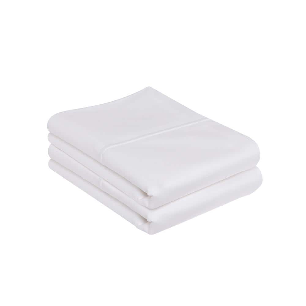 Bed Hog 1000 Thread Count White Solid Pima Cotton King Pillowcase Set ...
