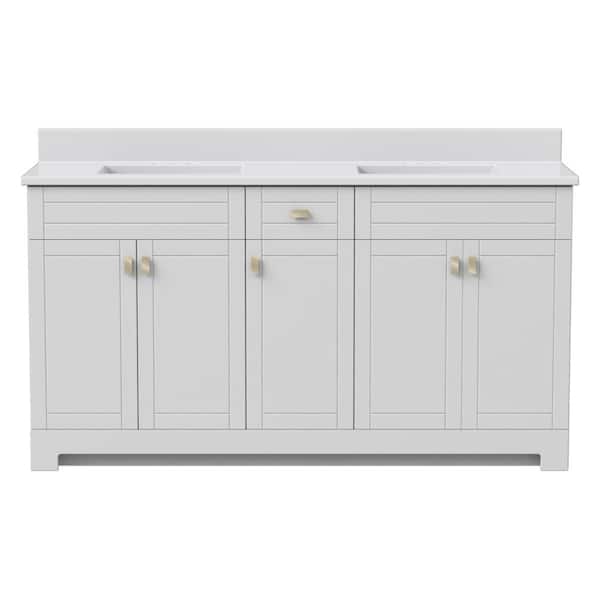 MagickWoods Canberra 61 in. W x 19 in. D Bath Vanity in Vanilla White ...