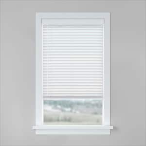 Levolor BASICS White Cordless Room Darkening Faux Wood Blinds with 2 in ...