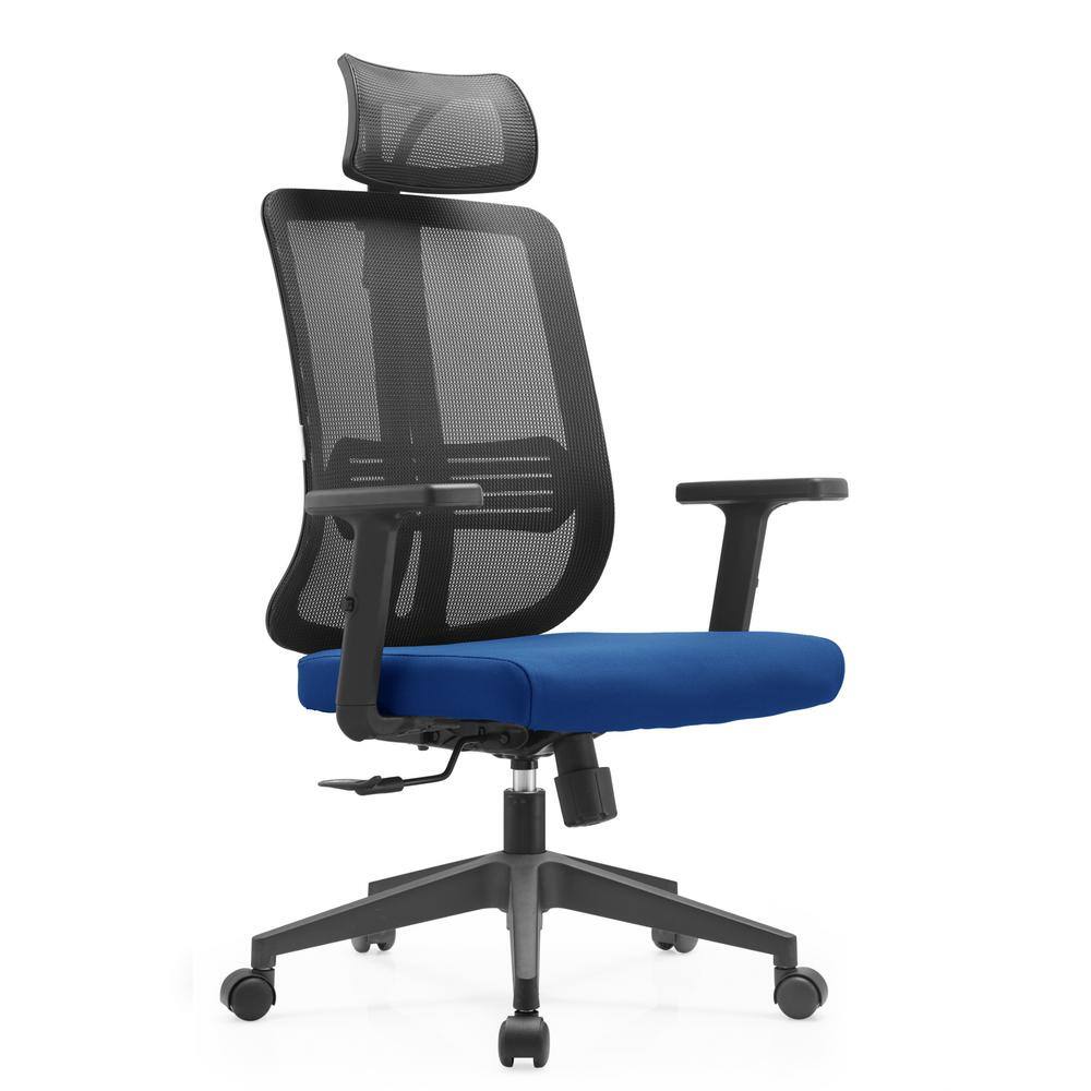 Leisuremod Modern Adjustable Fabric Office Chair Mesh Back and Headrest ...