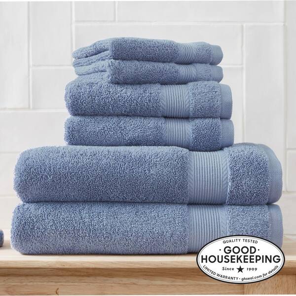 StyleWell 6-Piece HygroCotton Bath Towel Set in Washed Denim 6pcSet_W_Denim