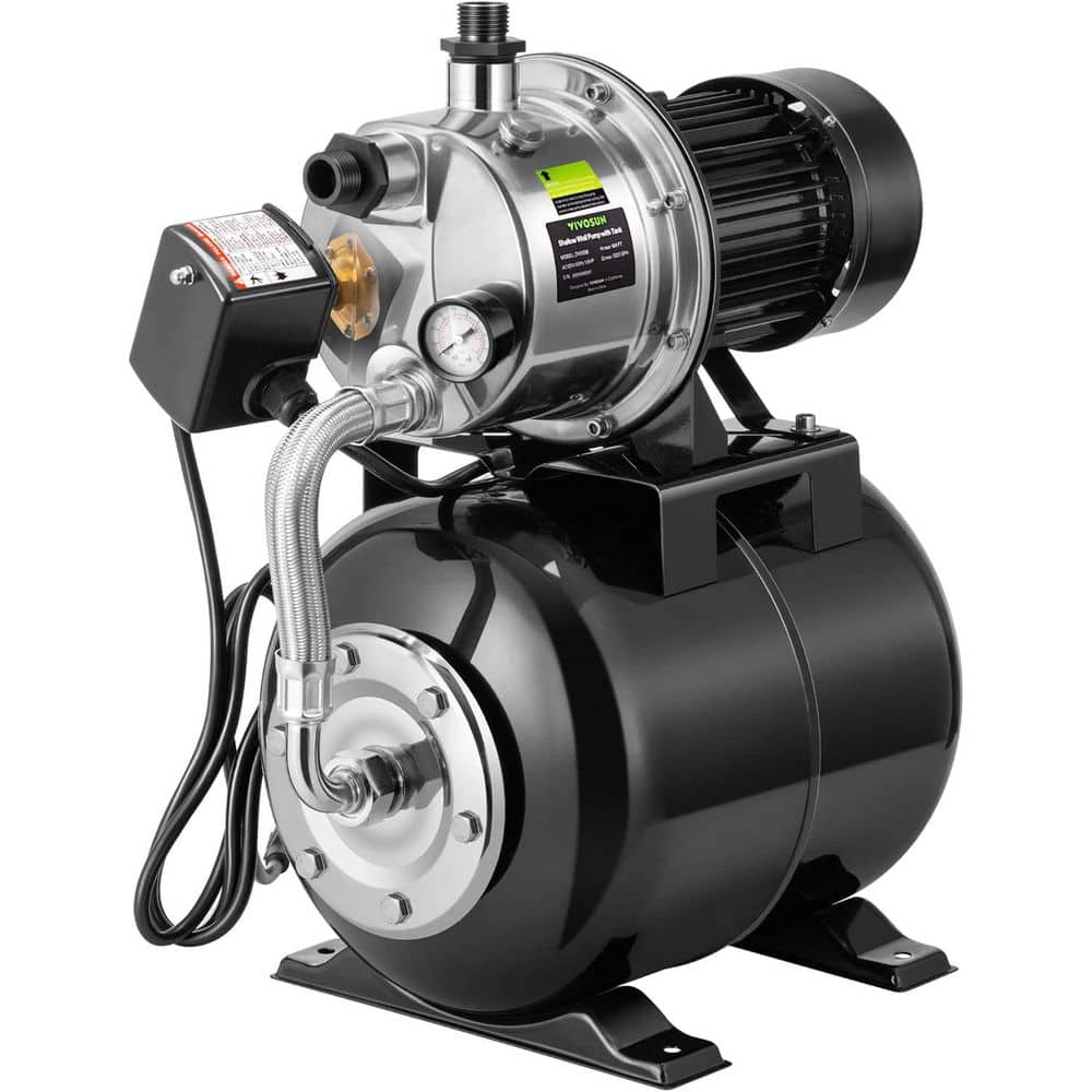 VIVOSUN 1.6 HP NSF Certified 1320 GPH Shallow Well Pump with Pressure ...