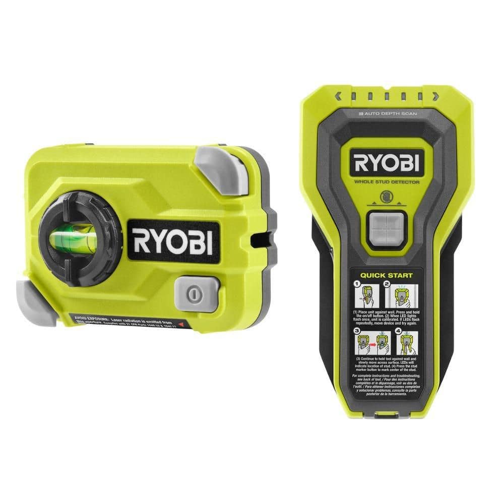RYOBI 15' Compact Laser Level with Whole Stud Finder ELL1501-ESF5002 ...