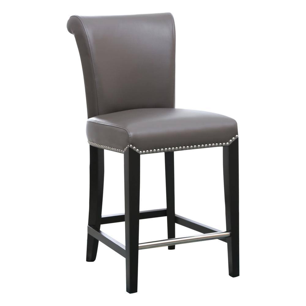 DEVON & CLAIRE Janene 39 in. Gray High Back Hardwood Frame, Bonded ...