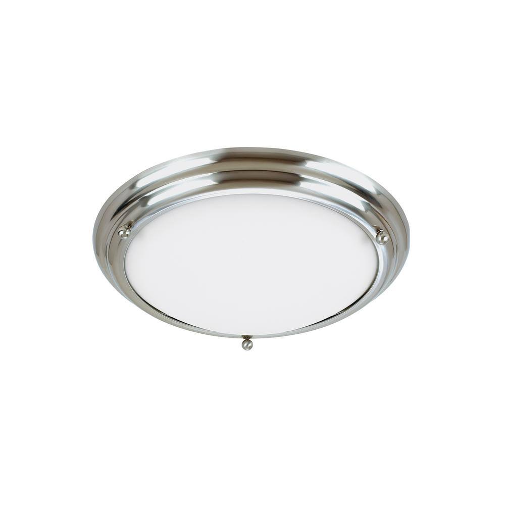 Generation Lighting Centra 3-Light Brushed Stainless Flush Mount with ...