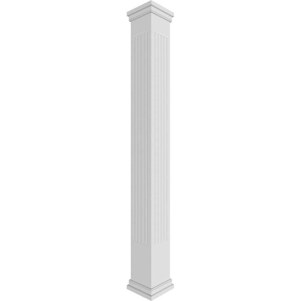 Ekena Millwork 11-5/8 in. x 8 ft. Premium Square Non-Tapered Fluted PVC ...