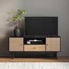 Nathan James Bonnie 43 in. Black/Rattan TV Stand Entertainment Center ...