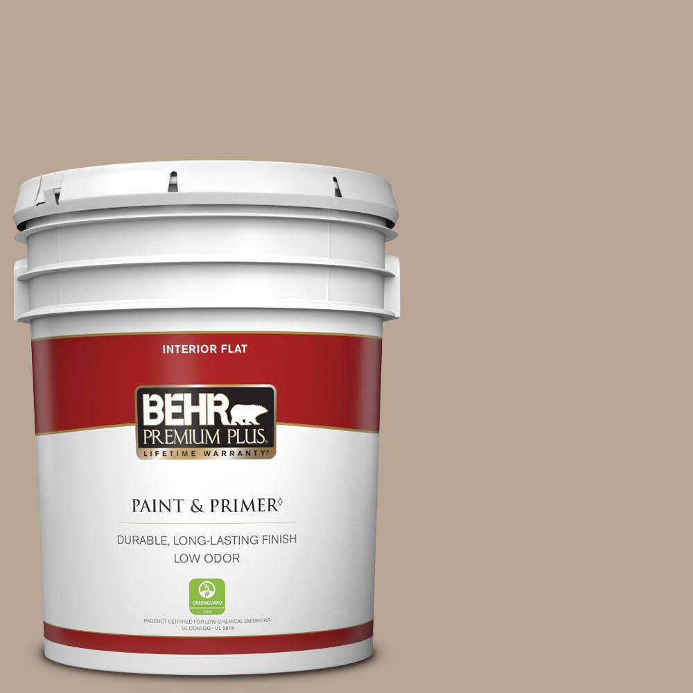 BEHR PREMIUM PLUS 5 gal. #BXC-43 Desert Sandstorm Flat Low Odor ...