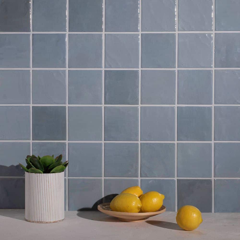 CRUZ BAY STUDIO Harvest 4 in. x 4 in. Blueberry Gloss Glazed Ceramic ...