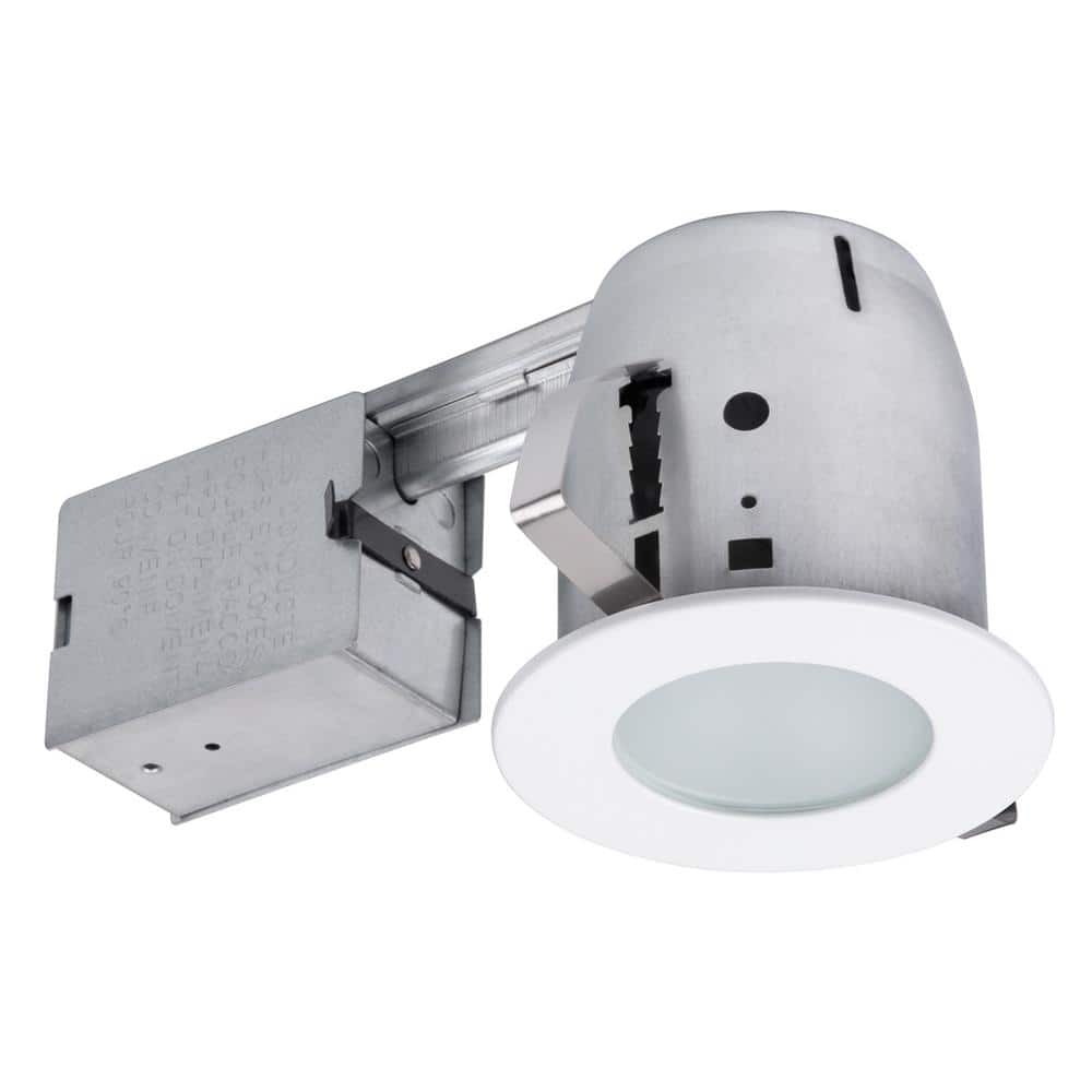 Globe Electric 4 in. White IC Rated Recessed Lighting Kit, LED Bulb ...