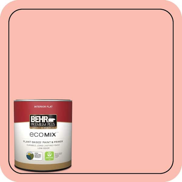 BEHR PREMIUM PLUS 1 qt. #190C-3 Sweet Nectar Flat EcoMix Plant-Based ...