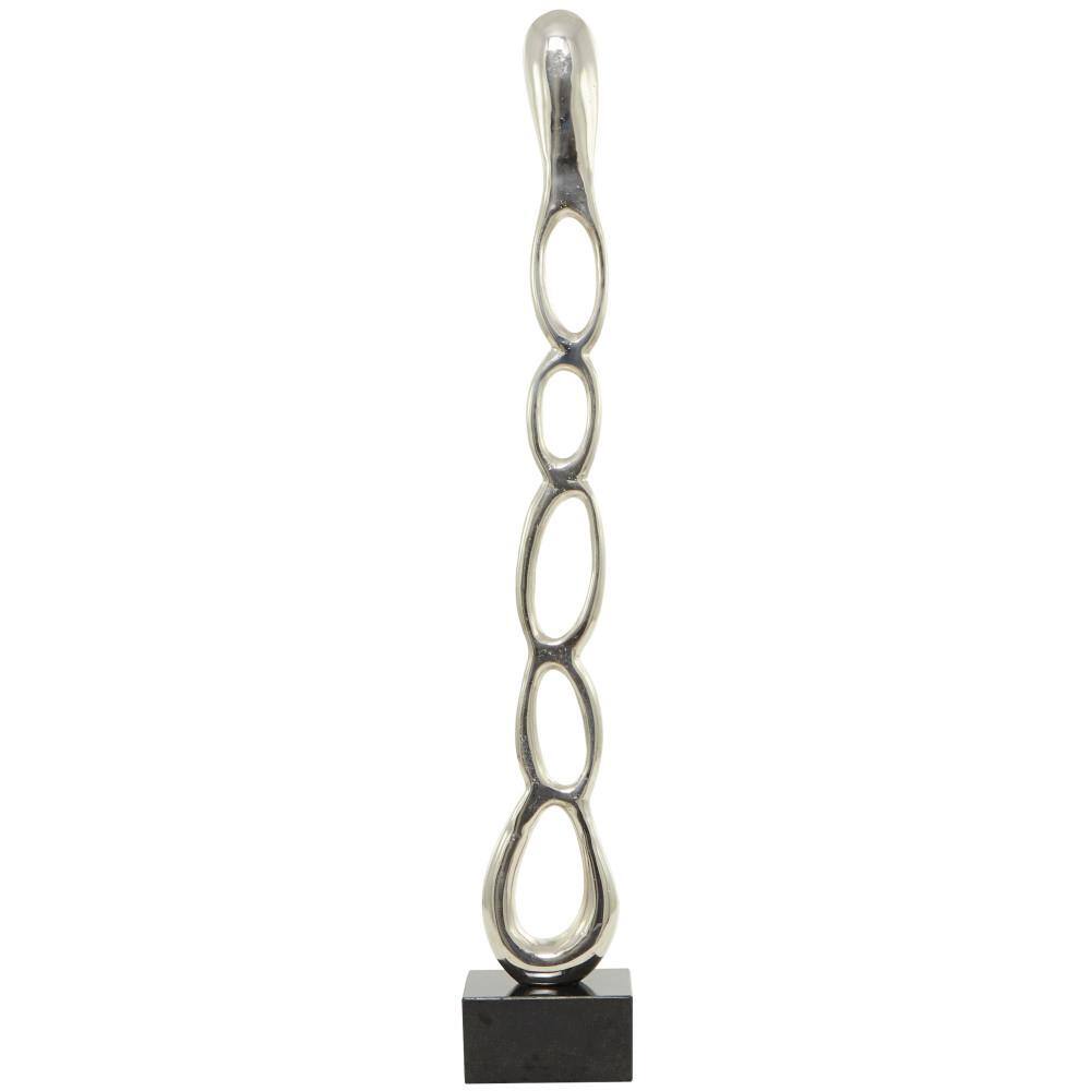 Litton Lane Silver Aluminum Tall Linked Floor Abstract Sculpture with ...