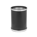 Kraftware Sophisticates 8 Qt. Black w/Brushed Chrome Round Waste Basket ...