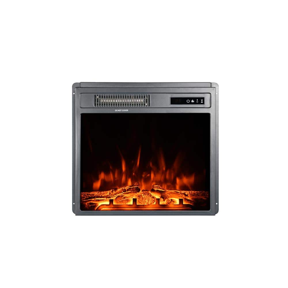 ARK DESIGN 18 in. 750-Watt/1500-Watt Black Electric Fireplace Insert ...