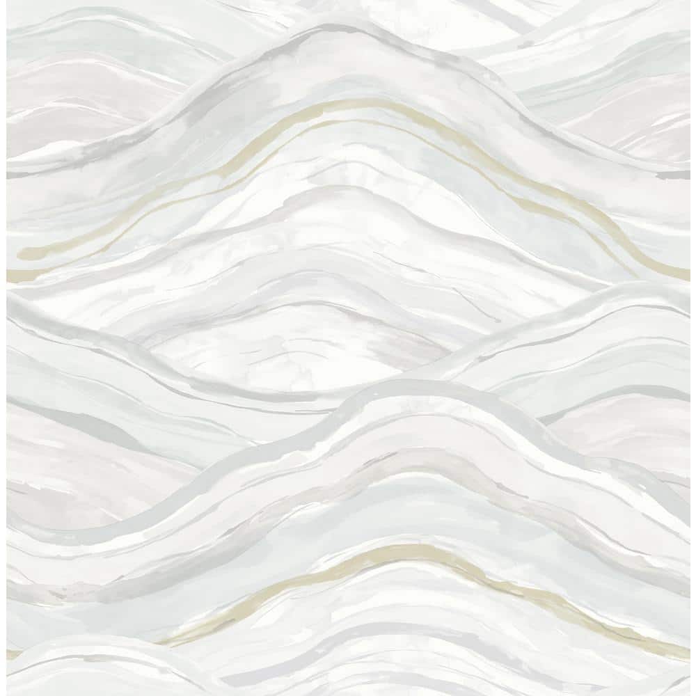 A-Street Prints Dorea Light Blue Striated Waves Matte Paper Non-Pasted ...