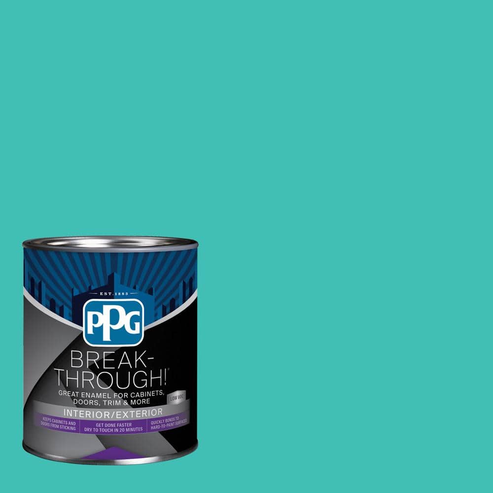 Reviews for Break-Through! 1 qt. PPG1232-5 Tint Of Turquoise Satin Door ...
