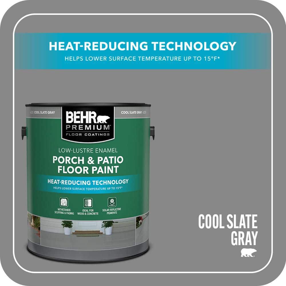 BEHR PREMIUM 1 gal. Cool Slate Gray Low-Lustre Enamel Interior/Exterior ...
