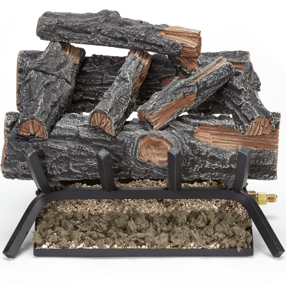 HearthSense 18 in. 45,000 BTU Vented Natural Gas Fireplace Log Set ...