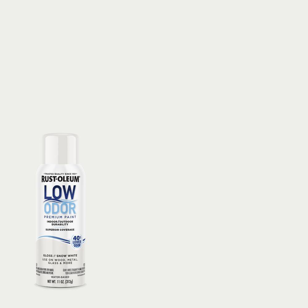 Rust-Oleum Low Odor 11 oz. Gloss Snow White Low Odor Water-Based Spray ...