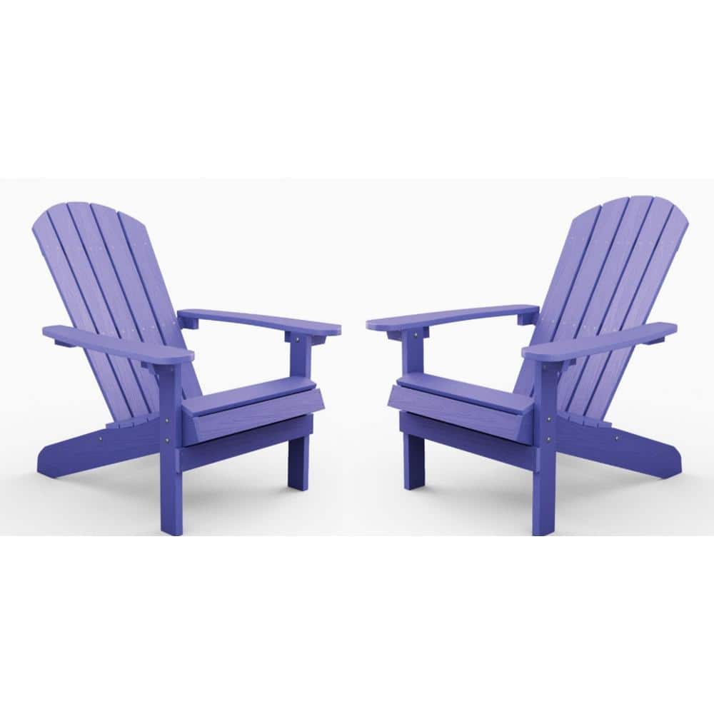 Mximu Classic Purple Plastic Outdoor Patio Adirondack Chair (Set of 2) BS008TD*2 - The Home Depot
