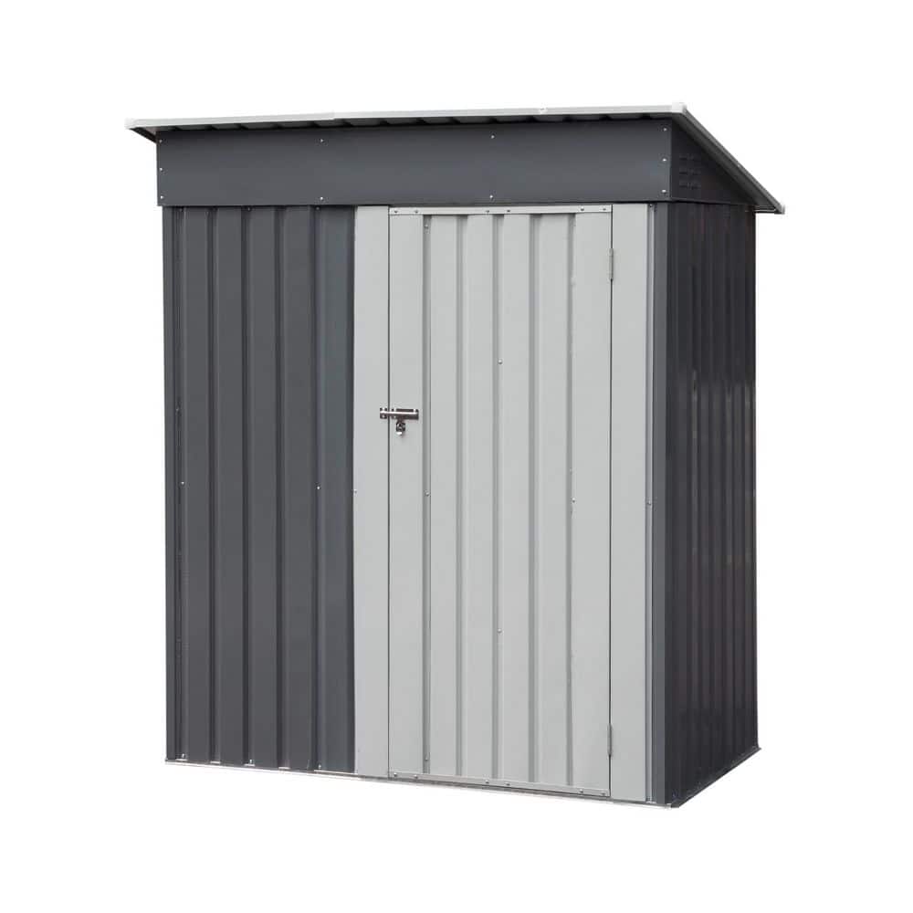 JAXPETY 5 x 3 Ft Outdoor Storage Shed, Small Metal Garden Tool Shed ...
