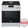 LG 30 in. 5.8 cu. ft. Slide in Smart Gas Range with 5 Burners in ...