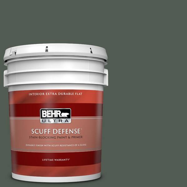 BEHR ULTRA 5 gal. #N420-7 Alpine Trail Extra Durable Flat Interior ...