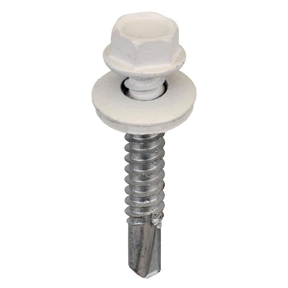 Acorn Hardware #14 1-1/2 in. Metal to Metal Hex Head Screws in White ...