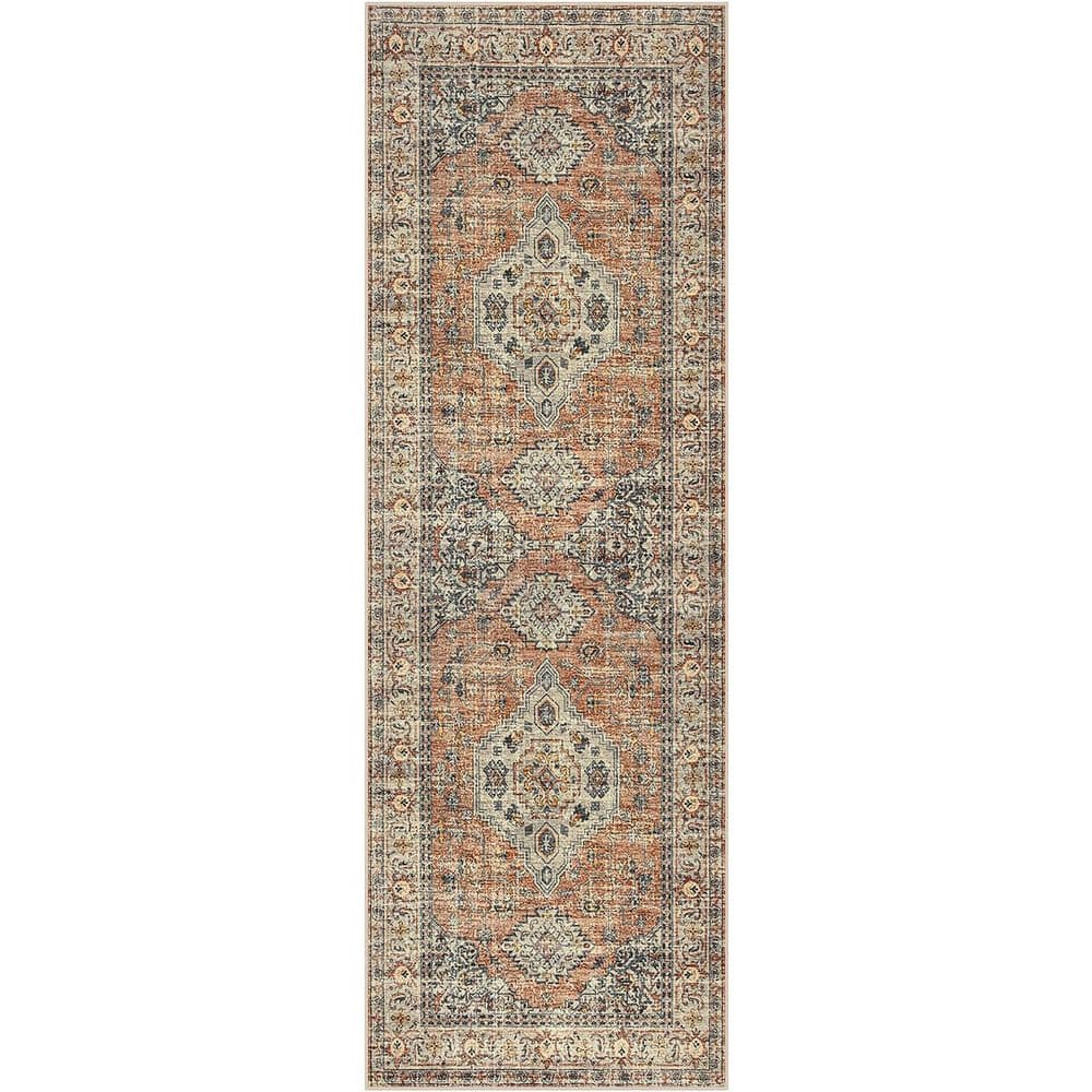 Multi-Colored 2 ft. x 6 ft. Oriental Washable Rug Runners for Hallways ...
