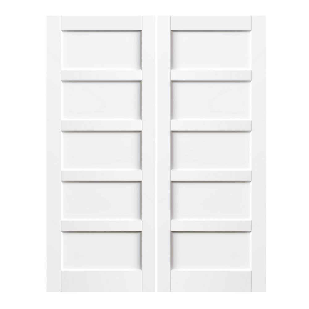 TENONER 64 in. x 80 in. 5 Panel, MDF, Composite, Solid Core, Pre ...