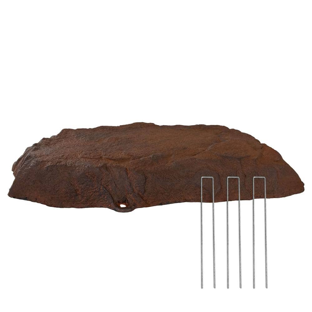 Sunnydaze Flat Artificial Landscape Rocks with Stakes - Brown DG-260 ...