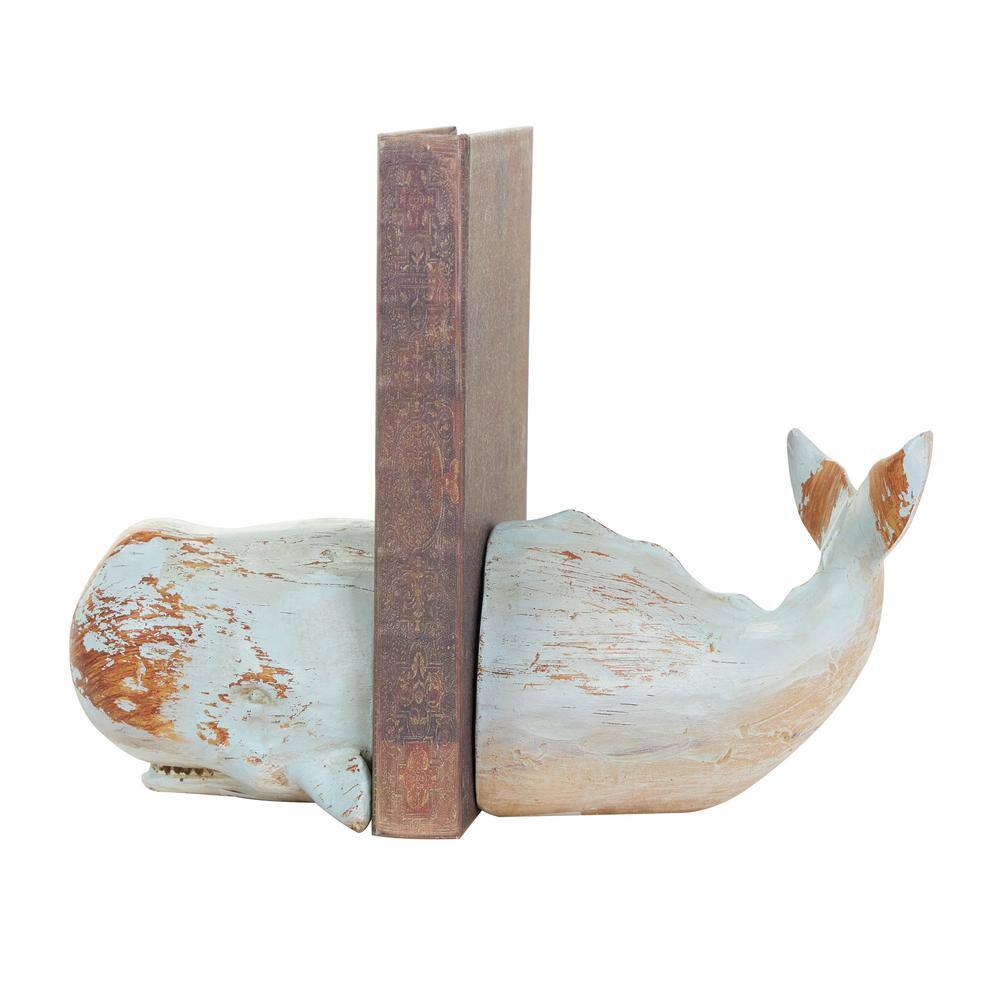 Litton Lane Gray Polystone Whale Bookends (Set of 2) 043815 - The Home ...