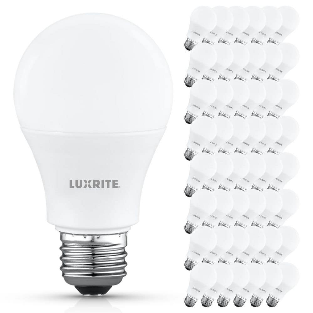 LUXRITE 60-Watt Equivalent A19 LED Light Bulb 5000 K Bright White 8 W ...