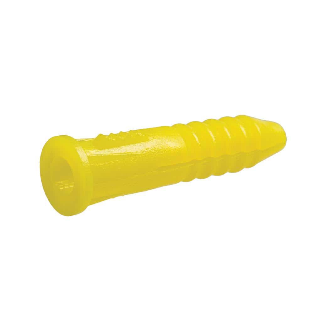 Everbilt #4-6 x 7/8 in. Yellow Plastic Ribbed Anchor (150-Pack) 813232 ...