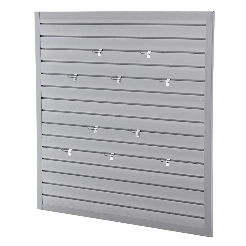 Otryad 4 ft. x 4 ft. Outdoor PVC Slat Wall Panels Patio & Garage and ...