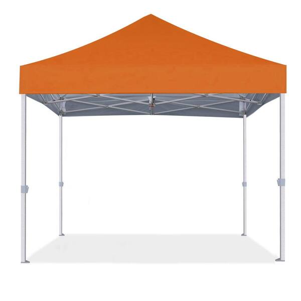 Terracemaster Commercial 8 ft. x 8 ft. Orange Pop Up Canopy Tent with ...