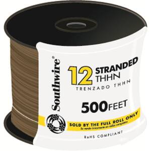 Southwire 500 ft. 10 Brown Stranded CU THHN Wire 22980757