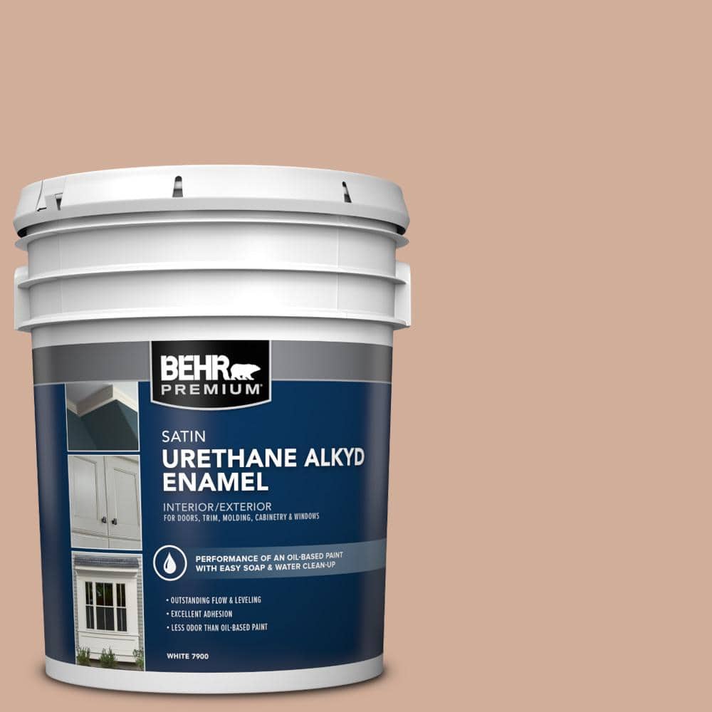 BEHR PREMIUM 5 gal. #S200-3 Iced Copper Urethane Alkyd Satin Enamel ...