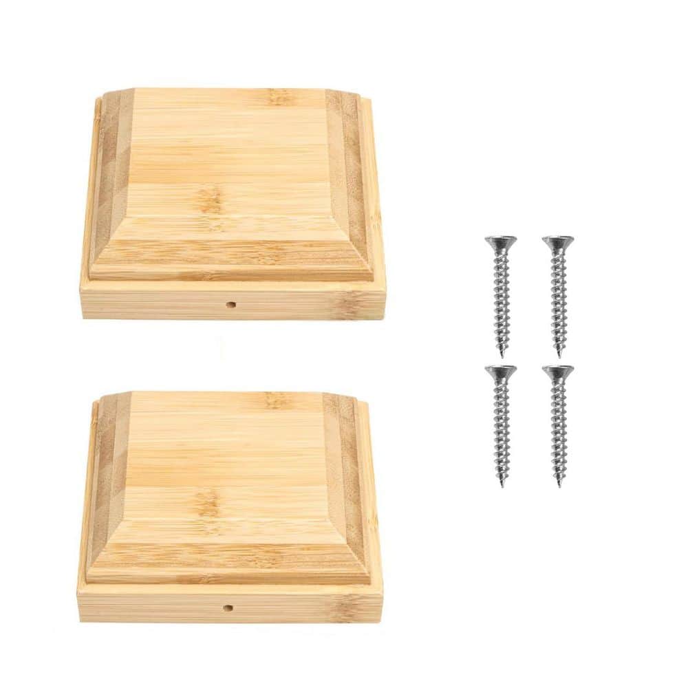 Afoxsos 4 x 4 in. Wood Flat Top Post Caps for Indoor/Outdoor Fences ...
