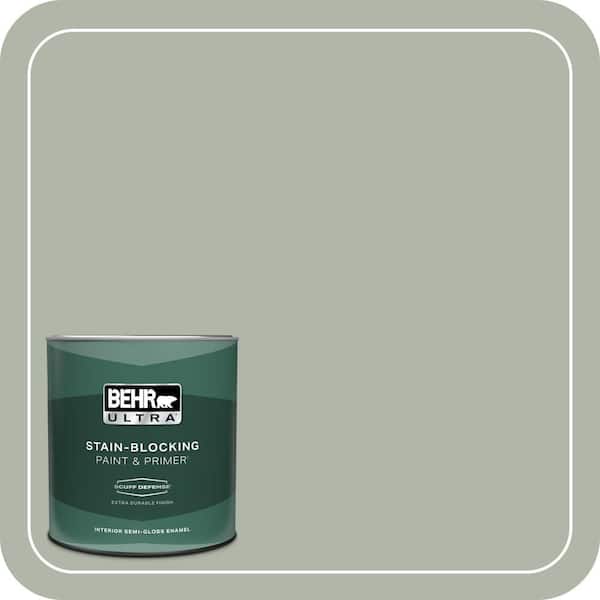 BEHR ULTRA 1 qt. #ICC-56 Green Tea Extra Durable Semi-Gloss Enamel ...