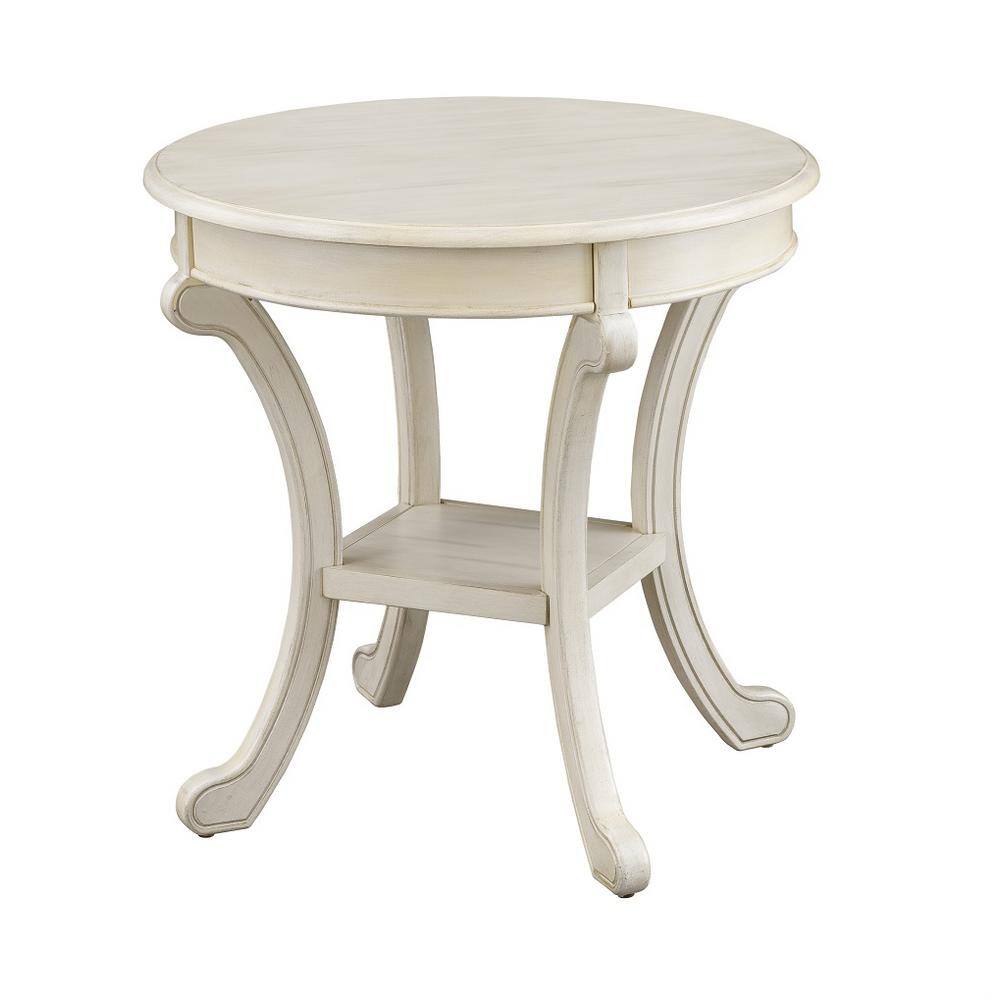 Coast to Coast Accents Round White Accent Table 48134 - The Home Depot