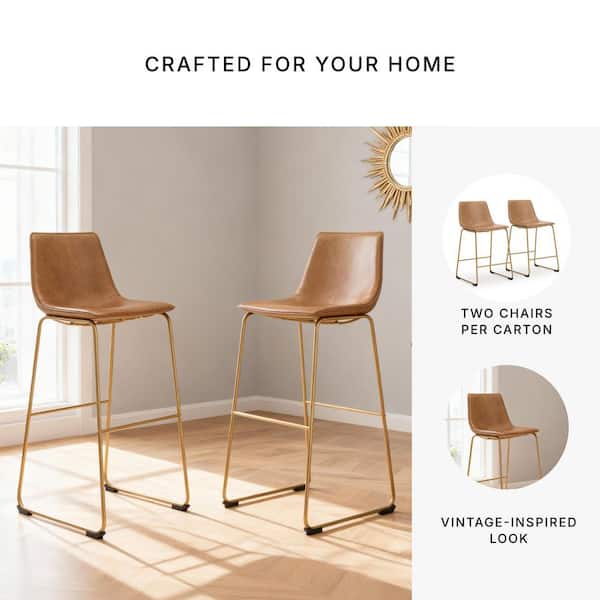 Signature DESIGN BY ASHLEY Lexadine 34 in. H Light Brown/Gold Low Back ...