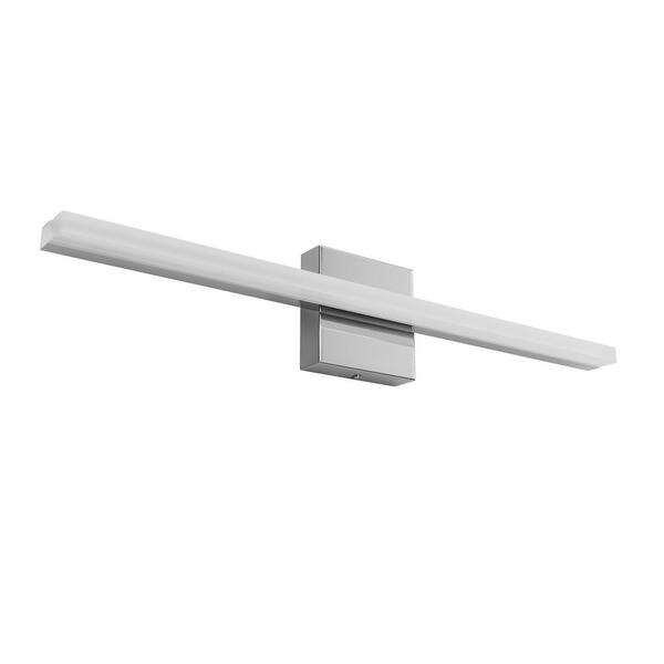 LamQee 31.5 in. 1-Light 24-Watt 6500K Cool White Chrome Integrated LED ...