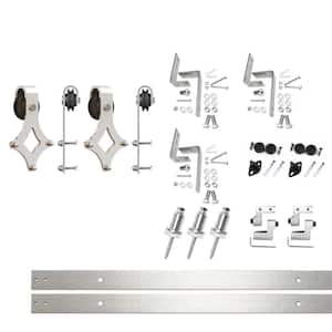 HOMACER 14 ft./168 in. Brushed Nickel Double Track Bypass Z-Shape ...
