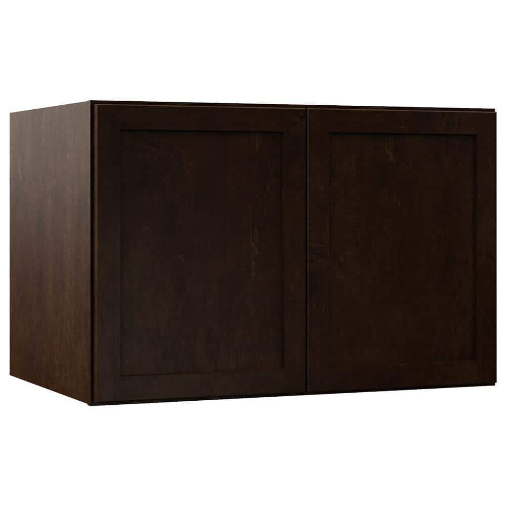 Hampton Bay Shaker 36 in. W x 24 in. D x 24 in. H Assembled Deep Wall Bridge Kitchen Cabinet in ...