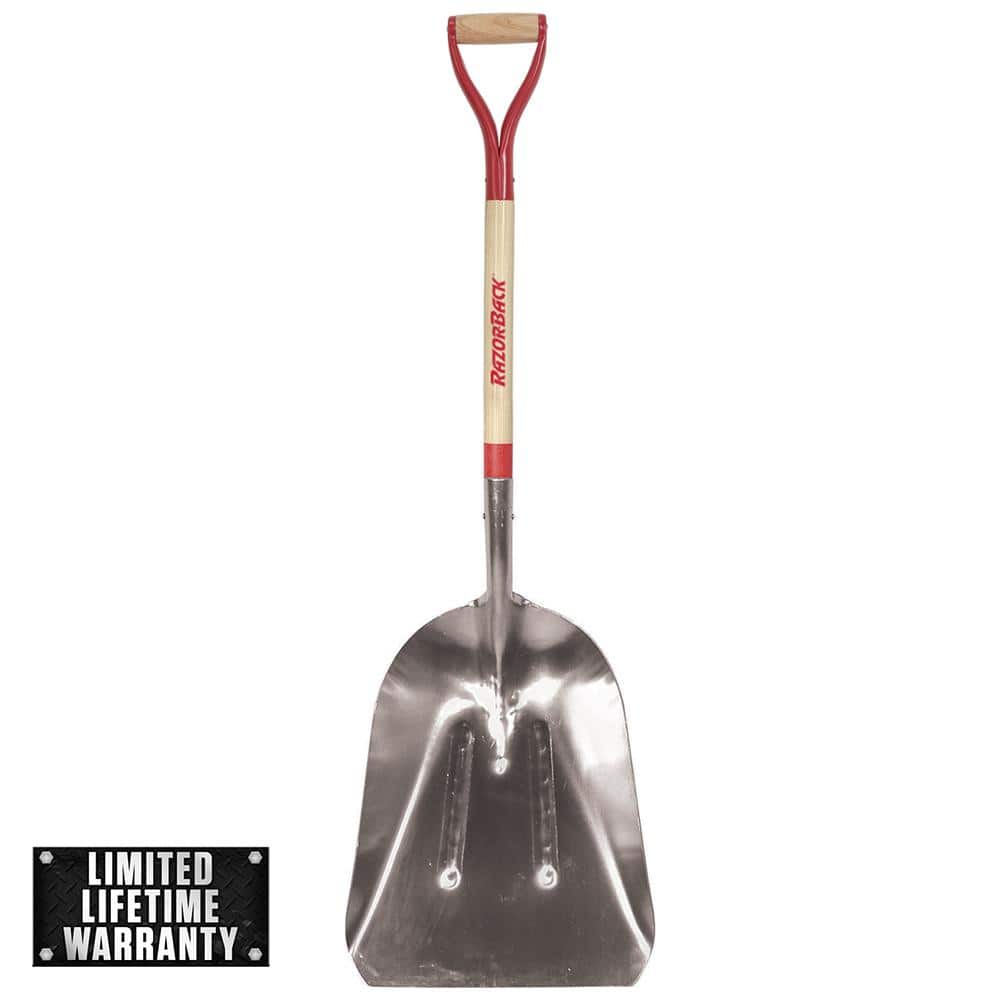 Razor-Back 31 in. Wood Handle Aluminum Scoop Shovel 53130 - The Home Depot