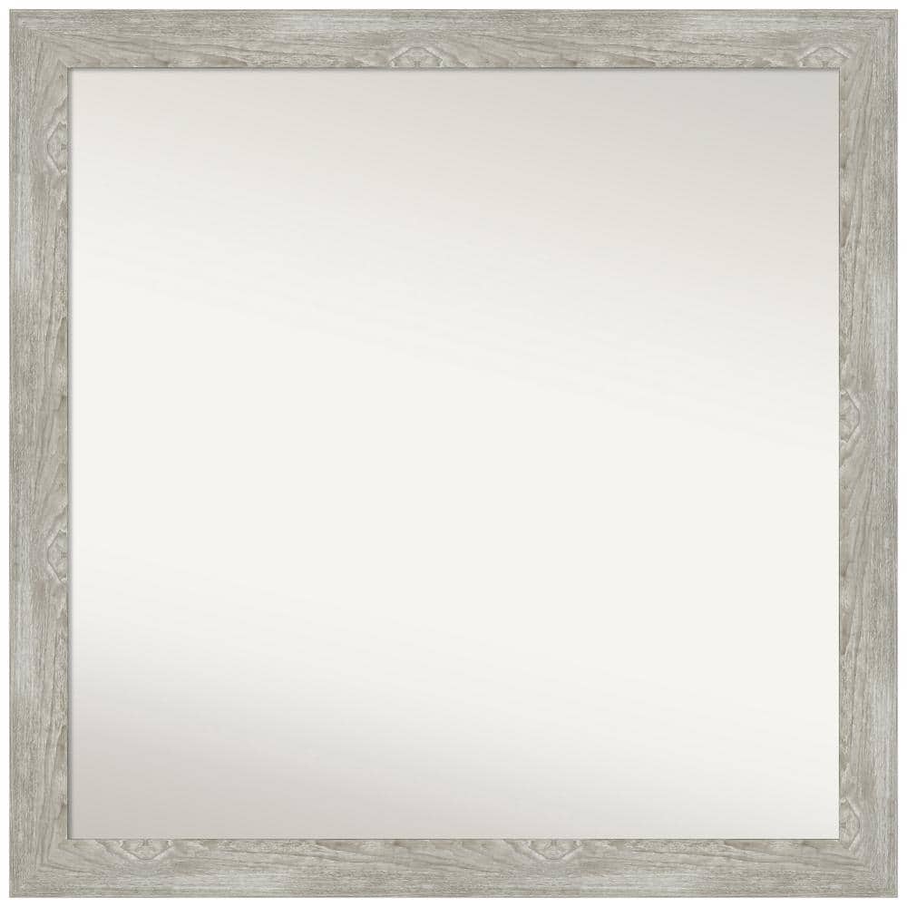 Amanti Art Medium Square Rustic Gray Contemporary Mirror (29.5 in. H x ...
