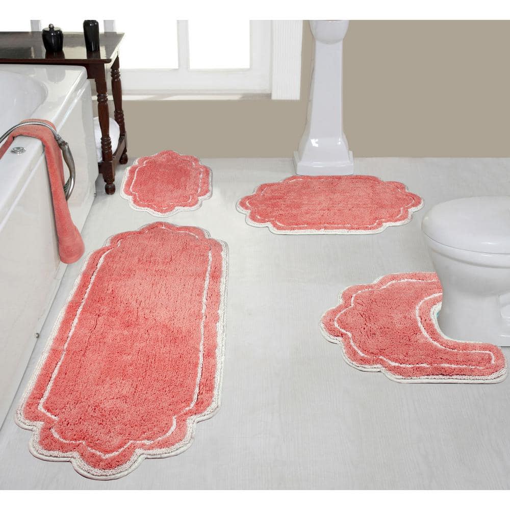 HOME WEAVERS INC Allure Collection 100% Cotton Tufted Bath Rug, 4-Pcs ...